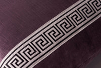 Velvet with Greek Key Trim Decorative Pillow Cover– House Finery