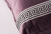 Velvet with Greek Key Trim Decorative Pillow Cover– House Finery