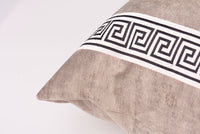 Velvet with Greek Key Trim Decorative Pillow Cover– House Finery