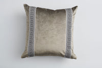 Velvet with Greek Key Trim Decorative Pillow Cover– House Finery