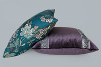 Velvet with Greek Key Trim Decorative Pillow Cover– House Finery
